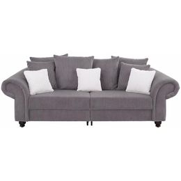 Home Affaire Big-Sofa »King Henry Mega Sofa, viel Platz, Breite 242cm, Federkern« in legerer Polsterung und vielen losen Kissen anthrazit