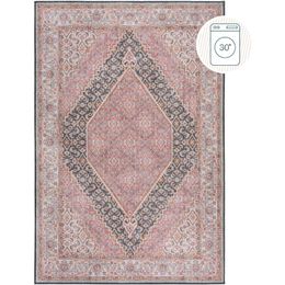 FLAIR RUGS Teppich »Briony« rechteckig 4 mm Höhe Waschbarer Traditioneller Teppich rosa Obermaterial: 100% Kunststoff B : 190 cm 1 Stk.