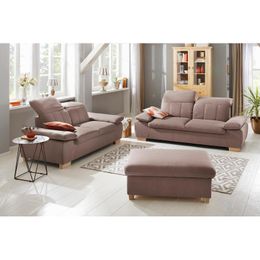 Home Affaire 2, 5-Sitzer »Bergamo Multifunktions-Couch, elegant und komfortabel« mit Armlehn-und Rückenfunktion, Federkern taupe