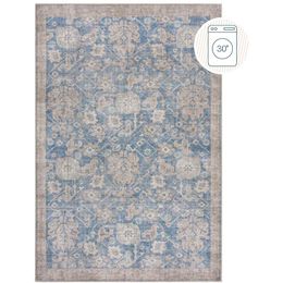 FLAIR RUGS Teppich &raquo;Orelia&laquo; rechteckig 4 mm H&ouml;he Waschbarer Traditioneller Teppich blau Kunstfaser