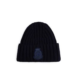 Tommy Hilfiger Beanie »TH CREST FLUFFY« für Frauen, aus Rippstrick, TH-Wappen-Patch an Umschlag Space Blue