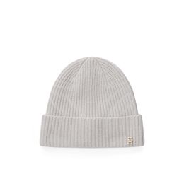 Tommy Hilfiger Beanie »TH CASHMERE« aus Rippstrick, Umschlag Grey Whisper