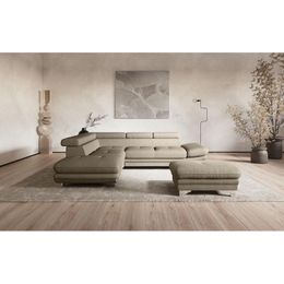 COTTA Ecksofa »Enterprise L-Form« mit Arm- & Kopfteilverstellung, wahlweise mit Bettfunktion beige