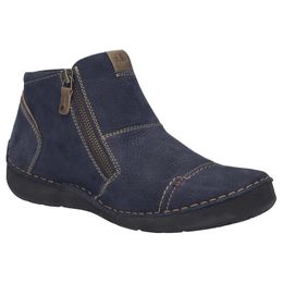 Josef Seibel Keilstiefelette »Fergey 46« Boots, Komfortschuh mit Wechselfußbett aus Leder blau-braun 36 36 Bequeme Stiefelette mit auffälligen...