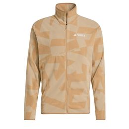 adidas terrex Funktionsfleecejacke 'Multi Printed Full-Zip Fleece' Herren Größe XXL brokat / cappuccino / weiß