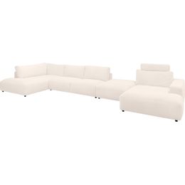 Wohnlandschaft Musterring "Lucia U-Form", wei&szlig;, B:504cm H:81cm T:204cm, Sofas, Wohnlandschaft, Cord-Bezug, inklusive Kopfst&uuml;tze, Gesamtbreite 524 cm