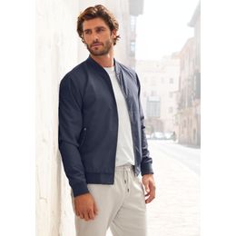 Bomberjacke John Devin "/ Blouson mit Rippkragen", Herren, Gr. M (48/50), blau (navy), Web, Obermaterial: 100% Polyester. Futter: 100% Polyester, unifarben, regular fit hüftlang, Rundhals, 2-Naht-Ärmel Rippbündchen, Jacken, Pilotenjacke / Übergangsjacke mit Innentasche, regular fit