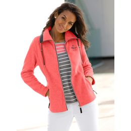 Fleecejacke Casual Looks, Damen, Gr. 36, orange (koralle), 100% Polyester, unifarben, Jacken Fleecejacke