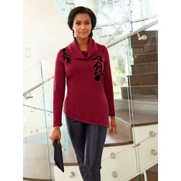 Rollkragenpullover Lady "Pullover", Damen, Gr. 44, rot (dunkelrot), 50% Viskose, 28% Polyester, 22% Polyamid, unifarben, Pullover Rollkragenpullover