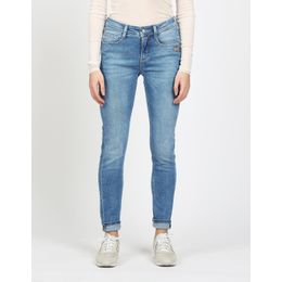 Relax-fit-Jeans Gang "Gang Jeans Relaxed Fit 94AMELIE", Damen, Gr. 32, blau (denim blau), Stoff, 90% Baumwolle, 4% Elasthan, 6% Polyester, Jeans