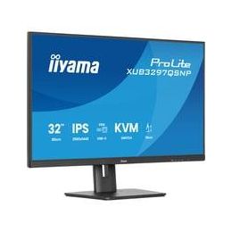 iiyama ProLite XUB3297QSNP-B1, LED-Monitor 80 cm (32 Zoll), schwarz (matt), WQHD, IPS, USB-C-Dock, KVM-Switch, RJ45, 100Hz Panel