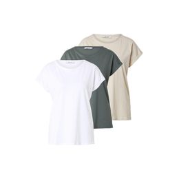 ABOUT YOU T-Shirt 'Rowan' Damen Größe XL beige / dunkelgrün / weiß