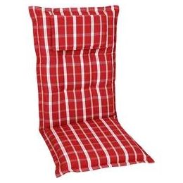 Hochlehnerauflage GO-DE "Marseille", rot, B:120cm H:8cm T:50cm, Obermaterial: 100% Polyacryl, Polsterauflagen