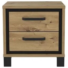 Nachtkommode FORTE "Trondheim", schwarz (artisan eiche, schwarz eiche), B:49,4cm H:49,3cm T:41,5cm, Sideboards