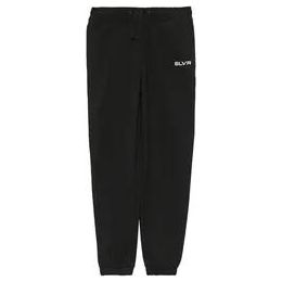 Jogginghose s.Oliver JUNIOR, Jungen, Gr. 164, N-Gr, schwarz, Obermaterial: 100% Polyamid, unifarben, casual, loose fit knöchellang, Hosen, mit Schriftzug