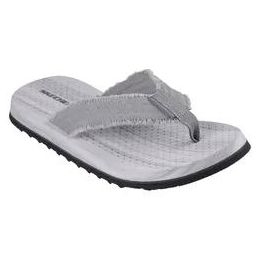 Zehentrenner Skechers "TANTRIC-FRITZ", Herren, Gr. 44, grau (hellgrau), Textil, used, Schuhe, Sommerschuh, Schlappen, Poolslides, Badeschuh, mit weichem Zehensteg
