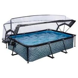 Framepool EXIT, grau, B:200cm H:65cm L:300cm, Schwimmbecken, BxLxH: 200x300x65 cm, mit Kartuschenfilter und Abdeckung