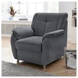 Sit & More Sessel SIT & MORE "Sonoma", grau (dunkelgrau), B:95cm H:91cm T:90cm, Struktur (100% Polyester);Luxus-Microfaser ALTARA NUBUCK (100% Polyester), Sessel, Polstersessel, mit Federkern