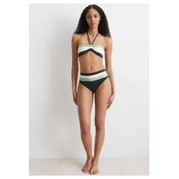 Marc O'Polo Bikini-Hose MARC O'POLO "Summer Stripes", Damen, Gr. S, N-Gr, schwarz navy blockstripe, Elasthan, Polyamid, unifarben mit Farbeinsatz, Badehosen, mit elegantem Farbblock-Muster