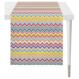 Tischläufer Apelt "3902 OUTDOOR, Sommerdeko, Sommer", bunt, B:48cm L:140cm, Polyacryl, Tischdecken, Digitaldruck, Zick-Zack Design in tollen Farben, mit Fleckschutz
