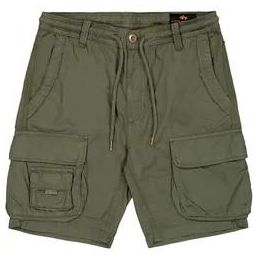 Shorts Alpha Industries "Aloha Safari Shorts", Herren, Gr. 32, Normalgrößen, grün (schwarz olive), Obermaterial: 80% Baumwolle, 20% Viskose, Hosen