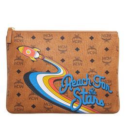 MCM Pochettes - Visetos Flat Pouch Medium - Gr. unisize - in Cognacbraun - f&uuml;r Damen