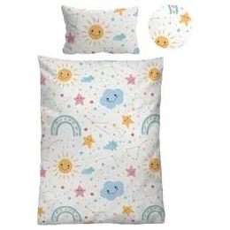 Kinderbettwäsche Biberna "Lian", beige (natur), B/L: 100cm x 135cm, 1 Stk., 1 Stk., Linon, B/L: 40cm x 60cm, 2 Stk., Linon, Obermaterial: 100% Baumwolle, Bettwäsche, hautfreundlich, kühlend, mit Reißverschluss, ganzjährig einsetzbar