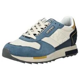 Sneaker Napapijri "Napapijri Sneaker Leder/Textil", Gr. 41, weiß (navy, weiß), Leder, Textil, Schuhe
