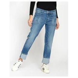 Boyfriend-Jeans Gang "Gang Jeans Boyfriend 94NICA WORKER", Damen, Gr. 33, Normalgrößen, blau (denim blau), 72% Baumwolle, 20% Recycelte Baumwolle, 6% Recyceltes Polyester, 2% Elasthan, Jeans, Topseller
