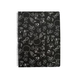 Ralph Ruthe Collegeblock - Allover Notizblock Spiralblock DIN A4 in schwarrz | Gr.: onesize
