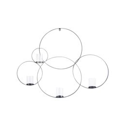 Beliani Kerzenständer BURU in Schwarz - (W) 100 x (H) 80 x (L) 12 cm | Gr.: onesize