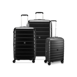Roncato Relife 4 Rollen Kofferset 3-teilig mit Dehnfalte in schwarz | Gr.: onesize