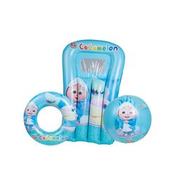 Happy People Cocomelon 3er Strandset Wasserball, Schwimmring u. Luftmatratze in blau | Gr.: onesize