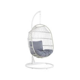 Beliani Hängesessel ALBA in Weiß/Grau - (W) 102 x (H) 200 x (L) 102 cm | Gr.: onesize