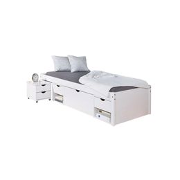 ebuy24 Bett Timm Weiß 209 x 96 cm | Gr.: onesize