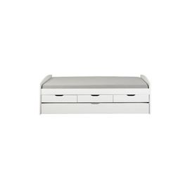 ebuy24 Bett Riewo Weiß 205 x 98 cm | Gr.: onesize