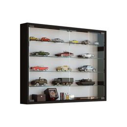 ebuy24 Vitrinenschrank Mandosa Schwarz 80 x 10 cm | Gr.: onesize