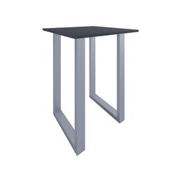 ebuy24 Bartisch Xona silberfarben Anthrazit 80 x 80 cm | Gr.: onesize