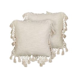Beliani 2er-Set Dekokissen OLEARIA in Beige | Gr.: onesize