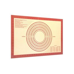Intirilife Silikon Backmatte - Gr&ouml;&szlig;e 40 x 60 cm in Rot-Braun | Gr.: onesize