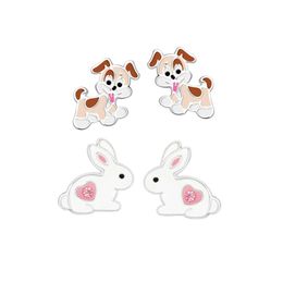 schmuck23 Ohrstecker Set Hase Hund 925 Silber | Gr.: onesize