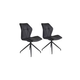 ByLiving 2-er-Set: Esszimmerstuhl IMKE in Schwarz | Gr.: onesize