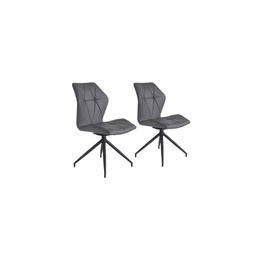ByLiving 2-er-Set: Esszimmerstuhl IMKE in Grau | Gr.: onesize