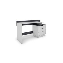 ByLiving Schreibtisch Belfast in Weiß / Anthrazit - (B) 138 x (H) 83,5 x (T) 51,5 cm | Gr.: onesize