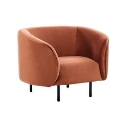 Beliani Sessel LOEN in Orange/Schwarz - (W) 105 x (H) 79 x (L) 70 cm | Gr.: onesize
