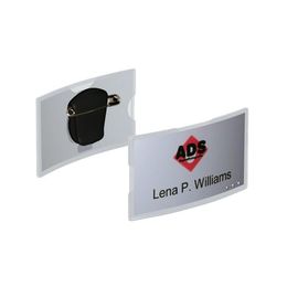 Durable Namensschilder 75x40mm konvex mit Kombiklemme transparent Packung mit ... | Gr.: onesize