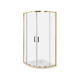 Beliani Duschkabine JUKATAN in Transparent/Gold - (W) 90 x (H) 185 x (L) 90 cm | Gr.: onesize