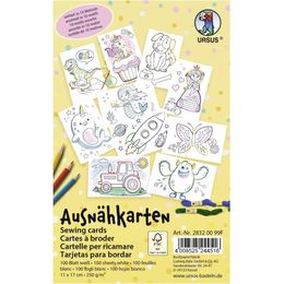 Buntpapierfabrik Ludwig Bähr Ausnähkarten weiß 11x17cm Packung mit 100 Blatt (10 Motive) | Gr.: onesize