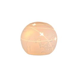Gilde Tischleuchte "Weltenbummler" in Wei&szlig; - H. 19 cm | Gr.: onesize
