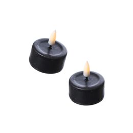 Deluxe Homeart 2x LED Teelichter Mia flackernd mit Batterien D: 4,1cm in schwarz | Gr.: onesize